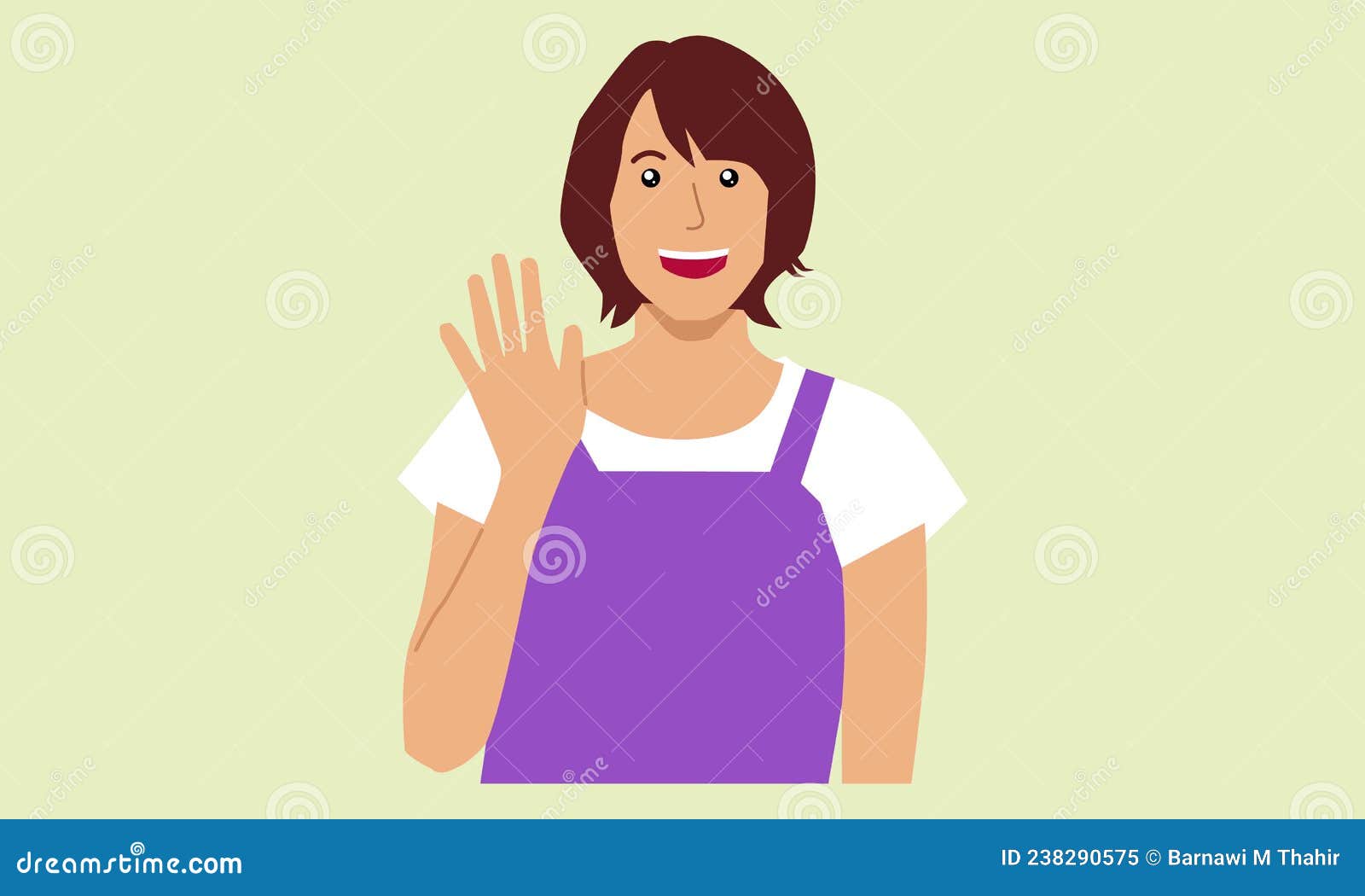 Cute woman saying `Hi` stock vector. Illustration of people - 238290575