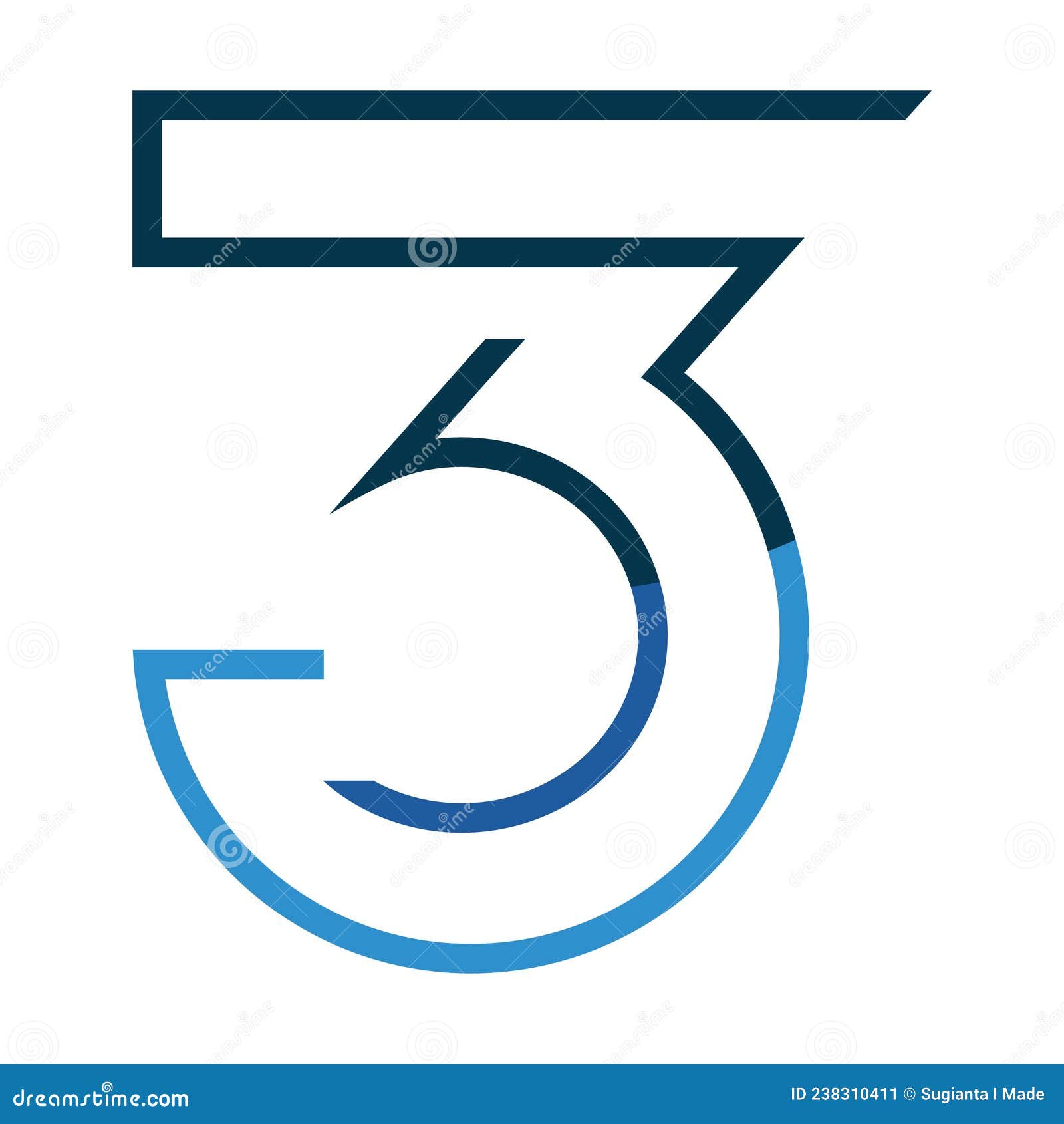 Number 3 logo vector stock vector. Illustration of alphabet - 238310411