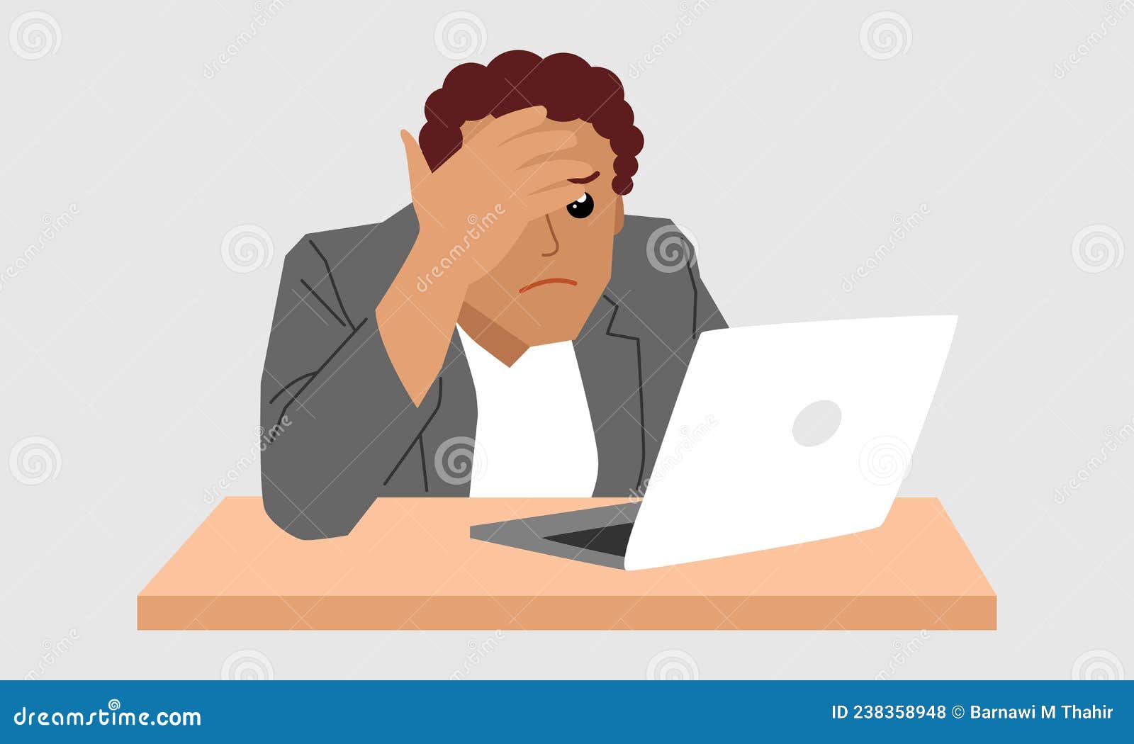 Stressful Businessman. Falling Profits, Down Arrow Chart Graph Finance ...