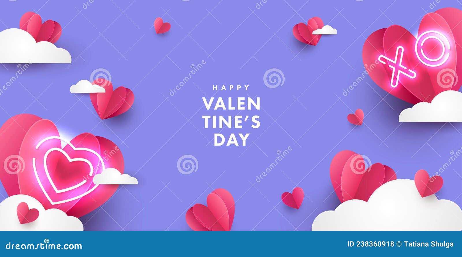 Romantic Creative Design of Happy Valentines Day. Valentine Card ...