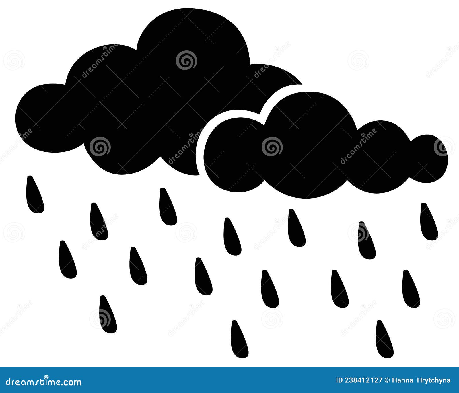Clouds with Rain - Vector Silhouette Illustration for Logo or Pictogram ...