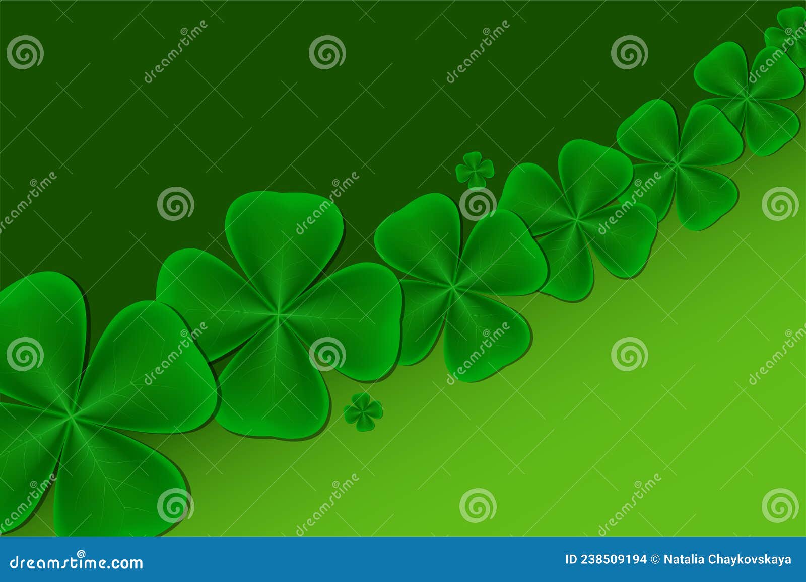 Banner with the Image of a Four-leaf Clover. 3d Clover Effect Stock ...