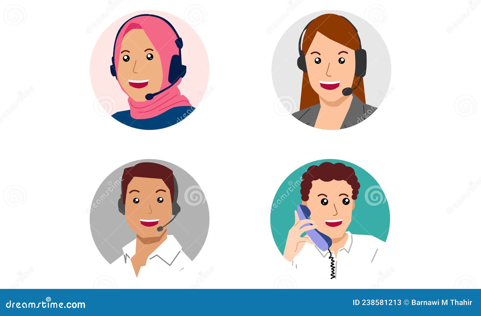 Set of Customer Service Character. Can Use for Profile, Avatar ...