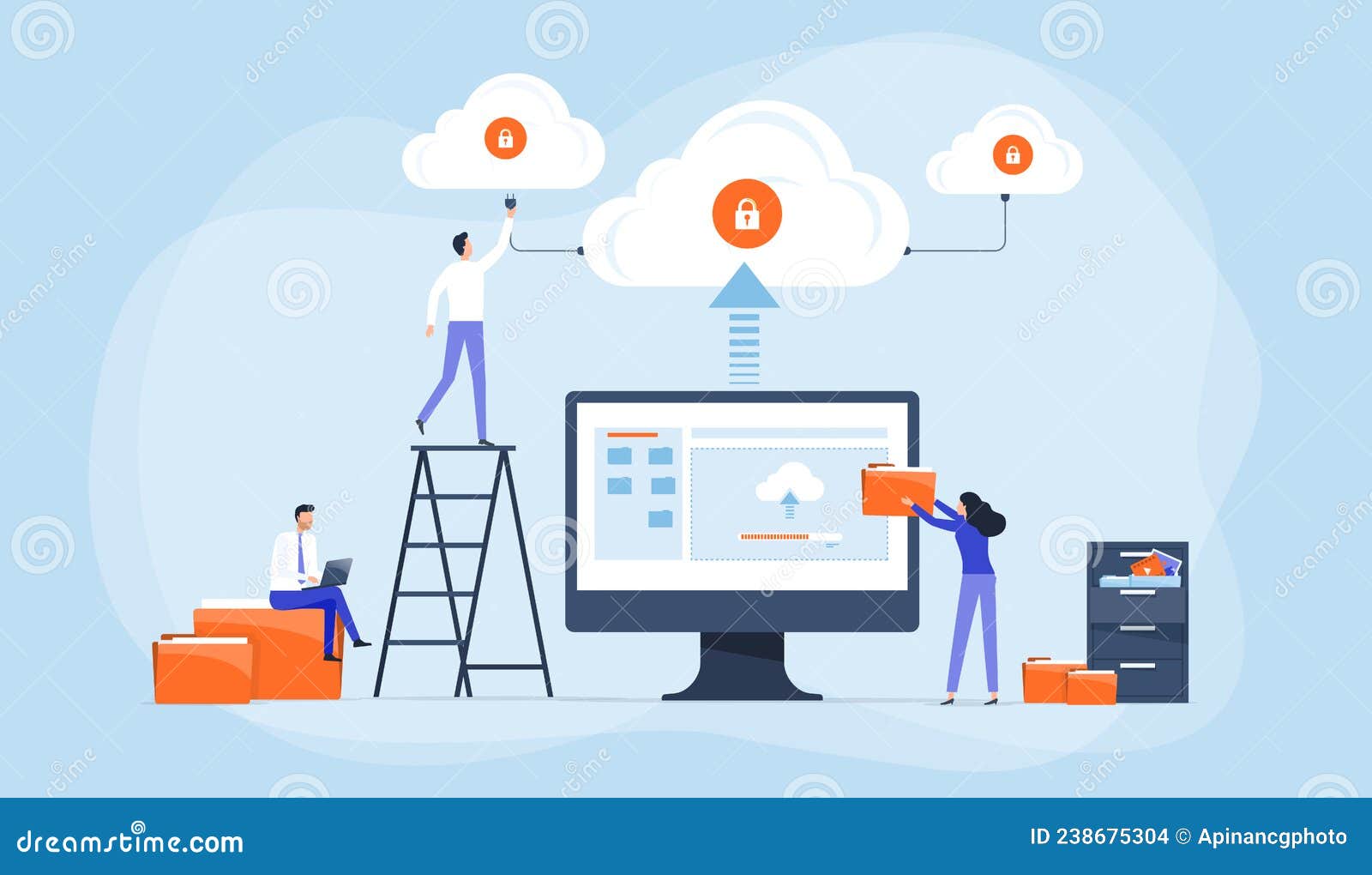 3D Man With Backup Team Royalty-Free Stock Photo | CartoonDealer.com ...