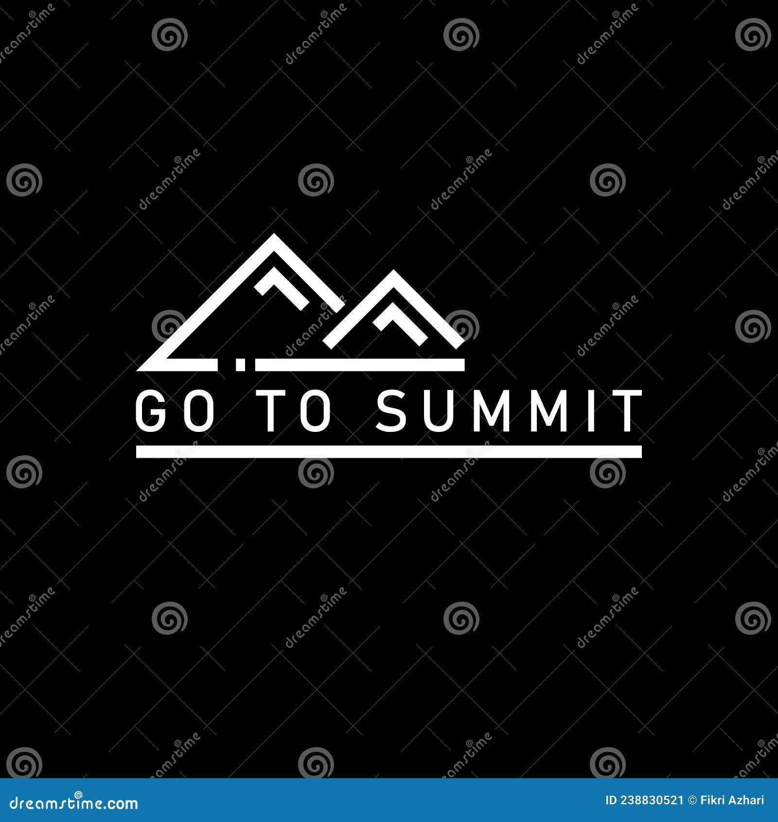 Mountain with Go To Summit Tagline Stock Vector - Illustration of ...