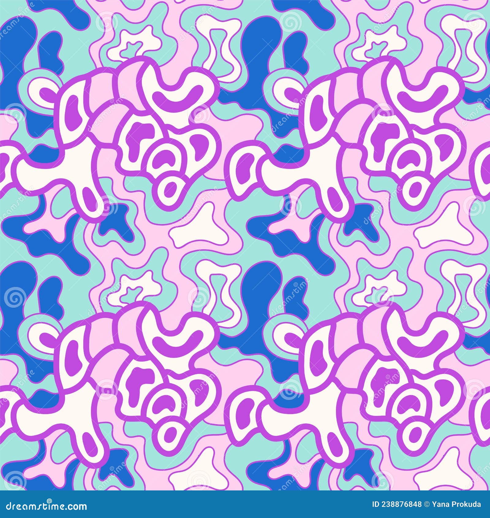 Seamless Abstract Psychedelic Artwork with Wave Pattern Stock Vector ...