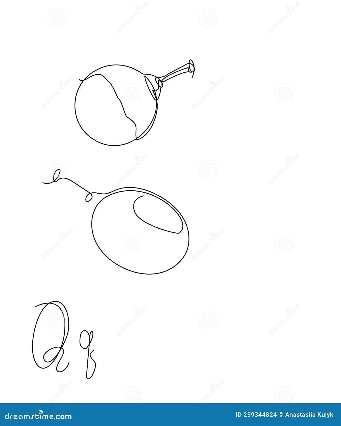 One Line Tropical Exotic Fruit Quenepa Stock Vector - Illustration of ...