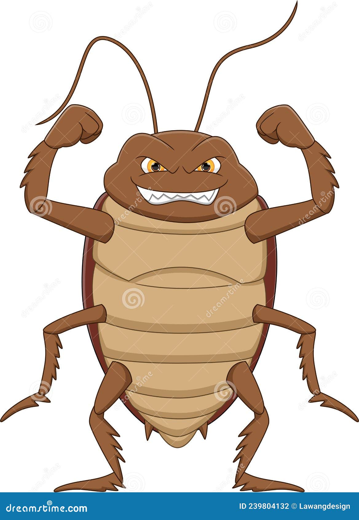 Cute Cockroach Isolated On White Background Cartoon Vector ...