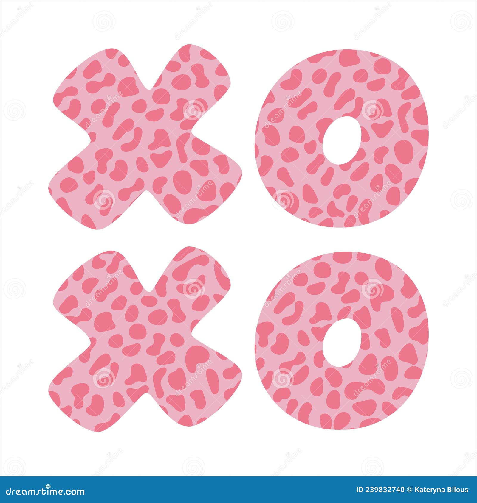 XOXO with Pink Leopard Texture Hugs and Kisses Valentine S Day Stock ...