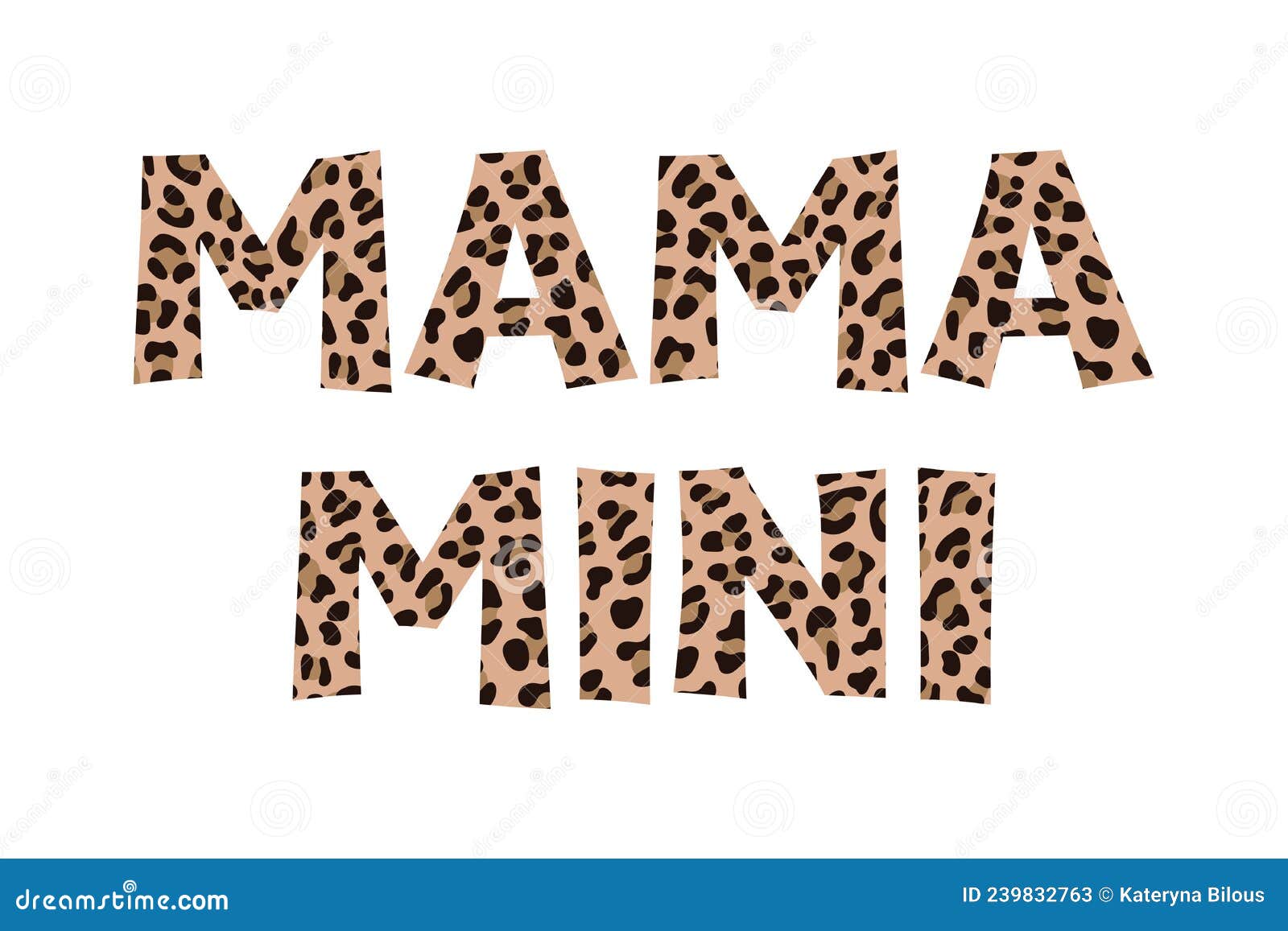 Mama Mini with Leopard Texture Matching Shirt Design Stock Vector ...