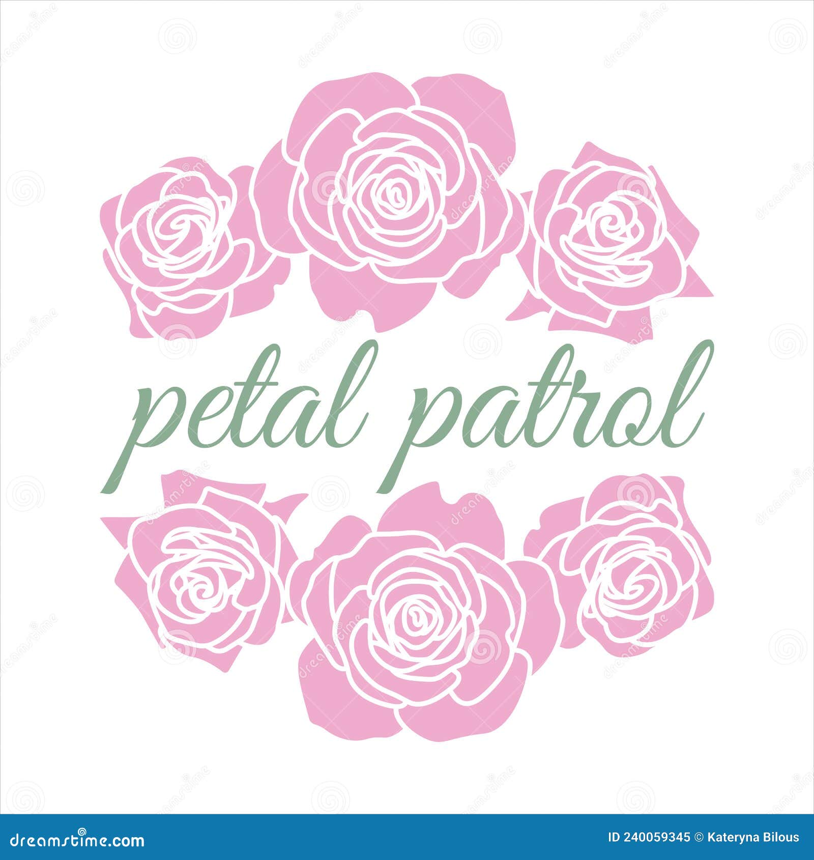 Petal Patrol -Hand Lettering Typography Vector Illustration ...