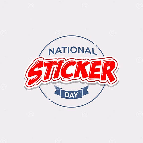 National Sticker Day with Banner Template Vector Illustration and ...