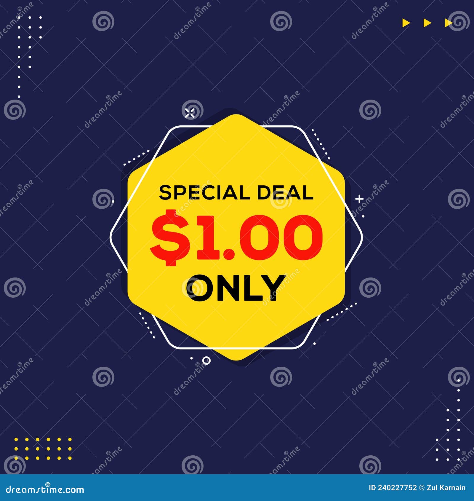 Special Deal One Dollar only Vector Illustration and Design Stock ...