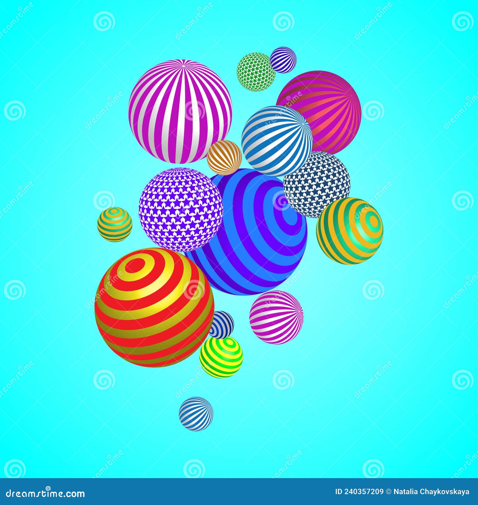 Colorful Decorative Flying Balls. Abstract Vector Illustration Stock ...