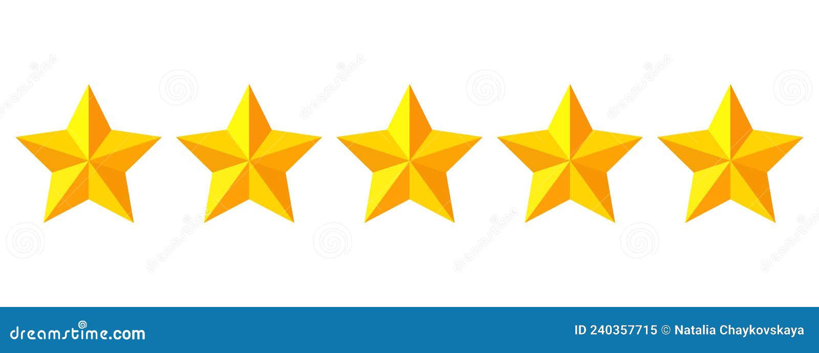 The Five-star Rating Icon is Isolated on a White Background. Stock ...