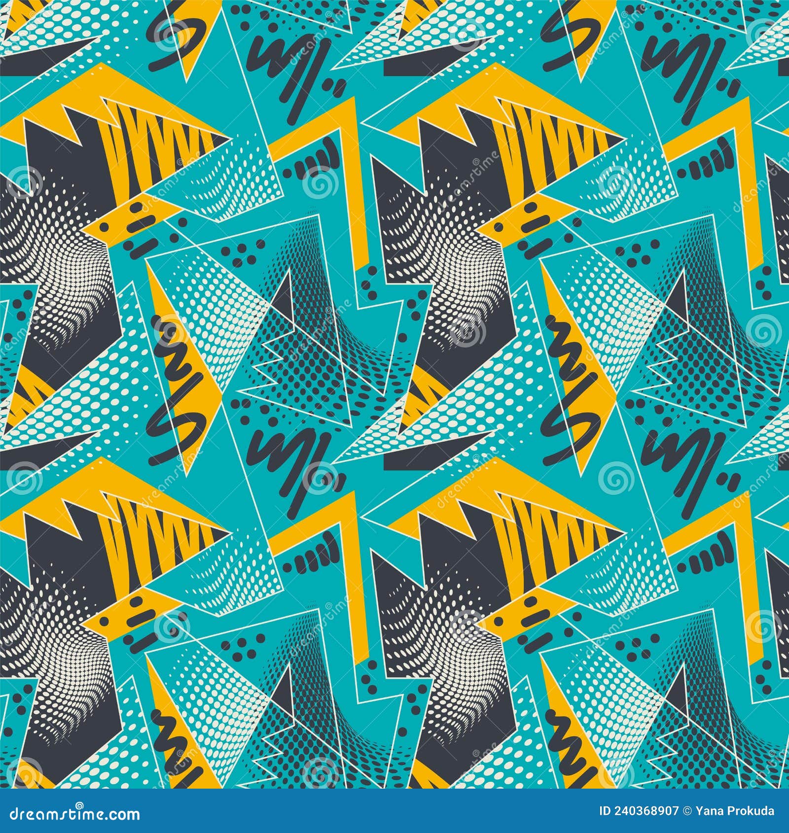 Seamless Abstract Urban Pattern with Curved Geometry Elements Stock ...