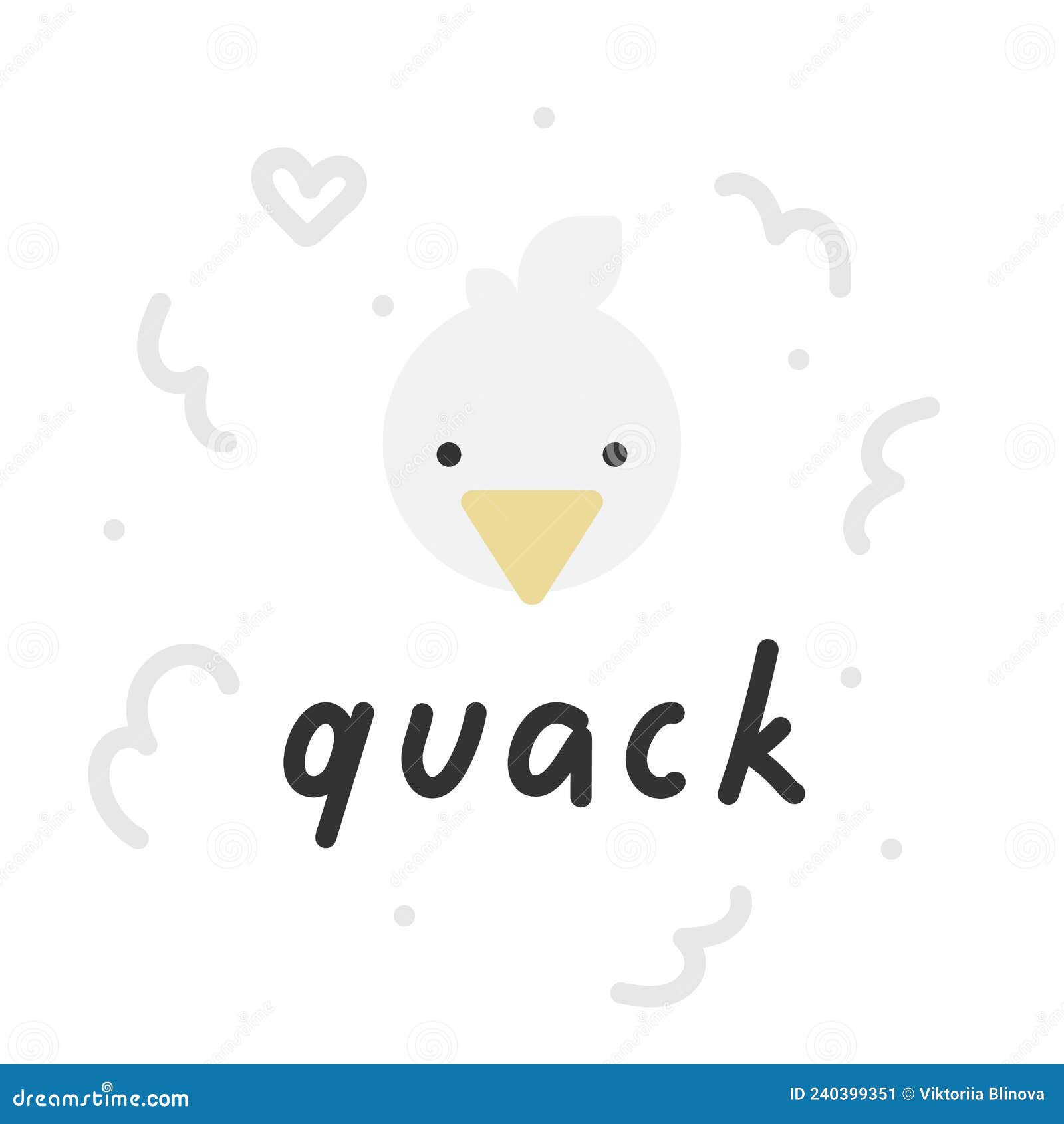 Vector Illustration Card, Poster or Postcard with Goose and Lettering ...