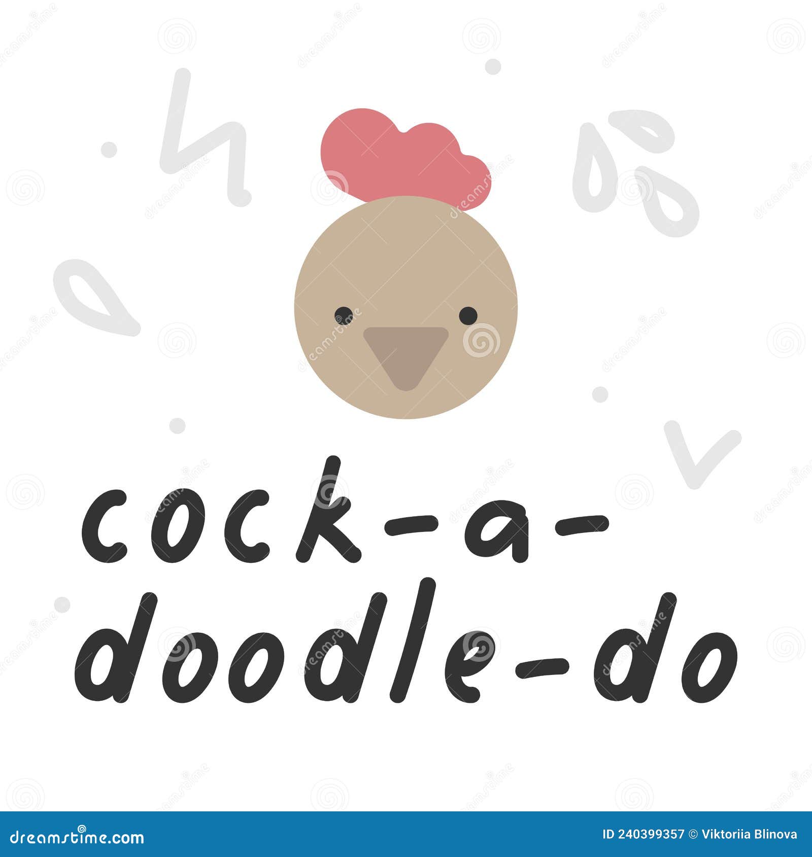 Vector Illustration Card, Poster or Postcard with Rooster or and ...