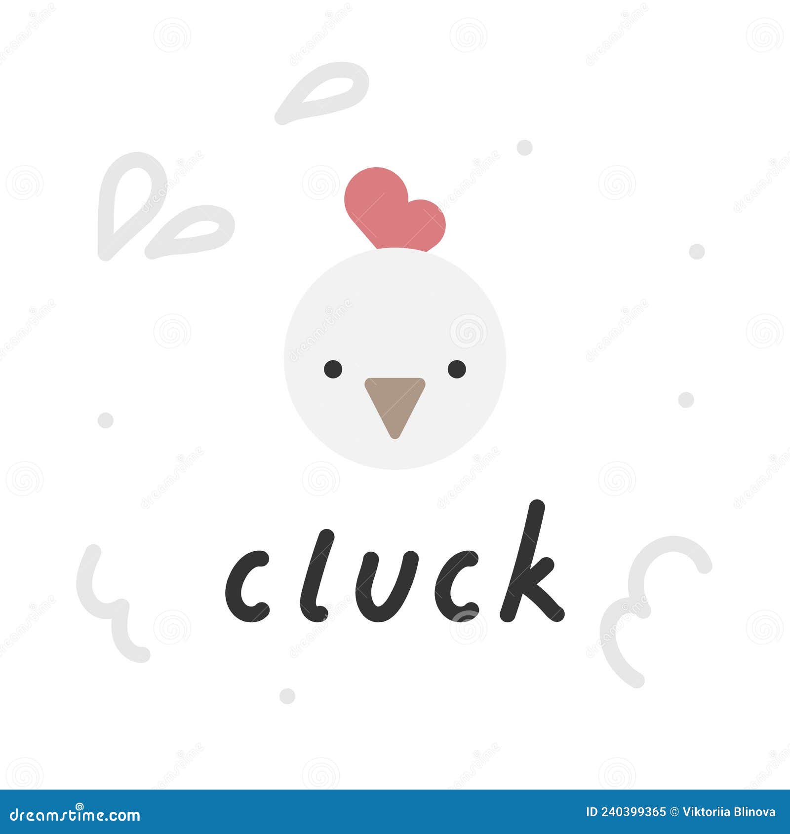 Vector Illustration Card, Poster or Postcard with Hen and Lettering ...