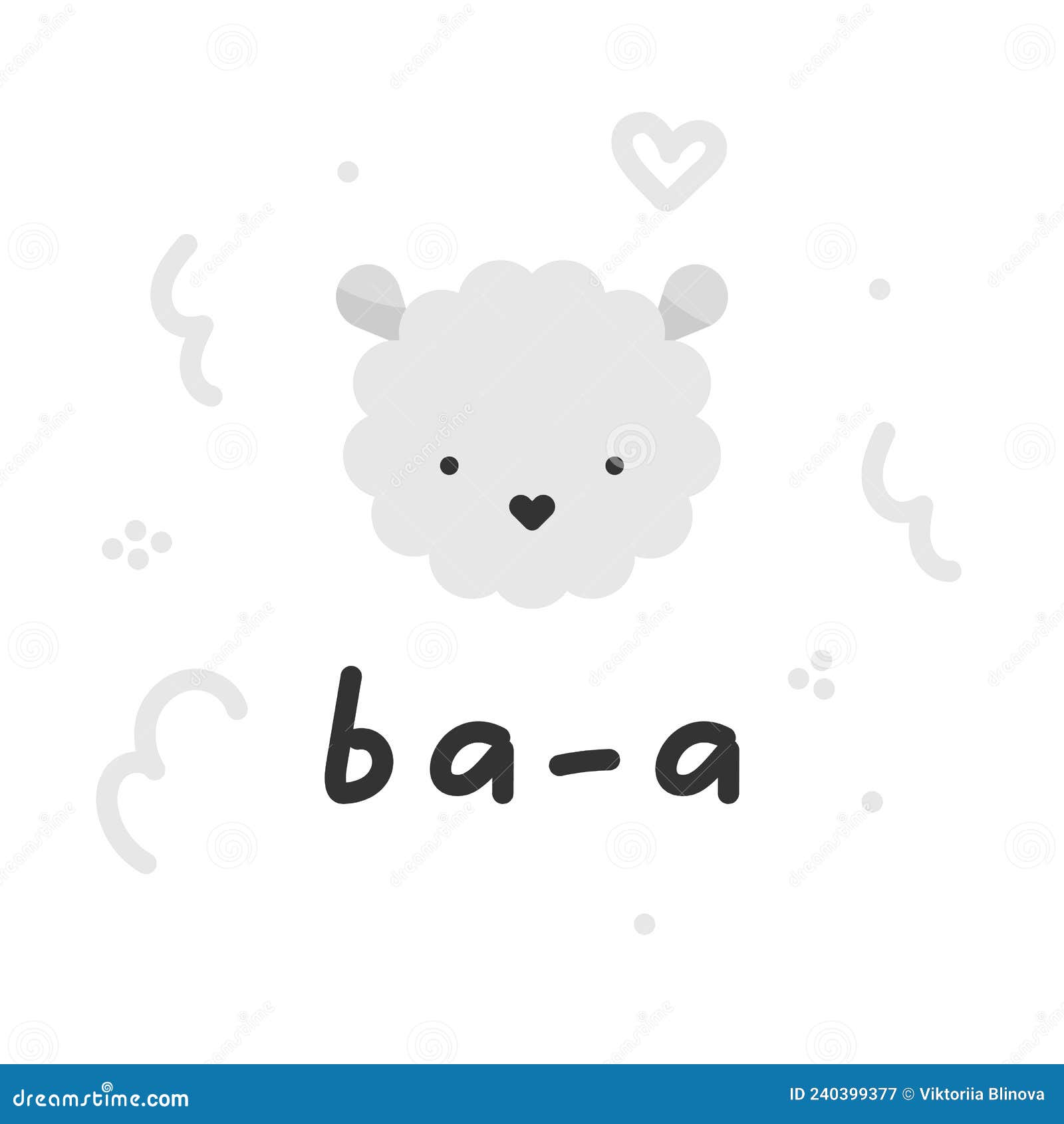 Vector Illustration Card, Poster or Postcard with Sheep and Lettering ...