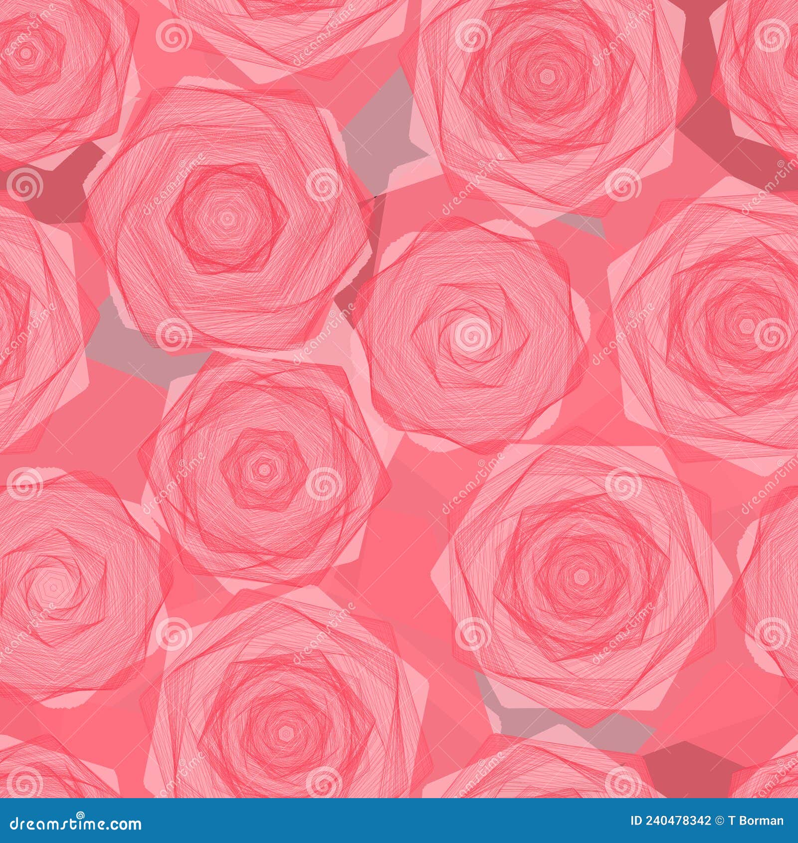 Seamless Pattern with Pink Roses Stock Vector - Illustration of nature ...