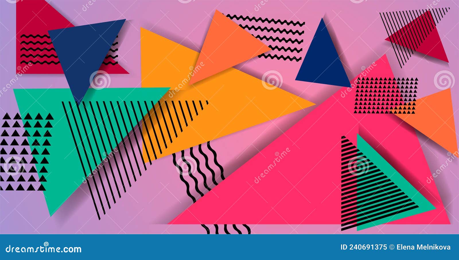 Graphic Abstract Background with Bright Triangles Stock Vector ...