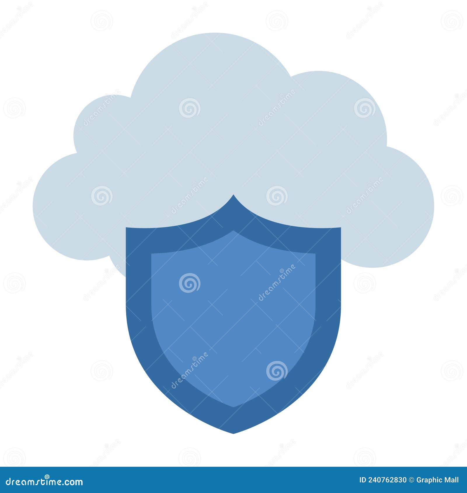 Cloud Protection - Flat Color Icon. Stock Vector - Illustration of ...