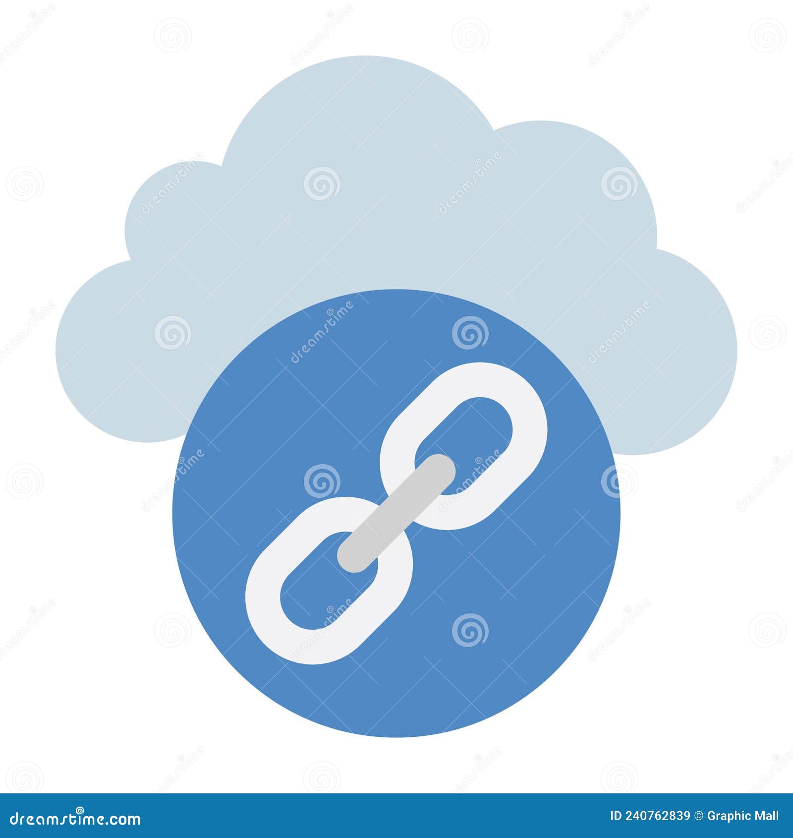 Cloud Link - Flat Color Icon. Stock Vector - Illustration of white ...