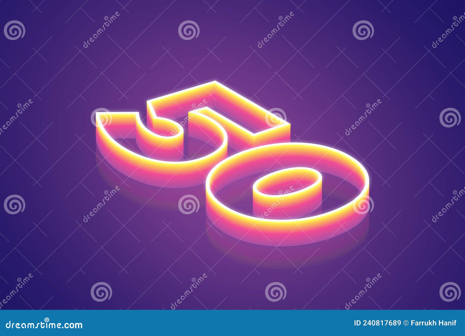 3d Render 50 Number Fifty Percent, the Best Digital Symbol Illustration ...