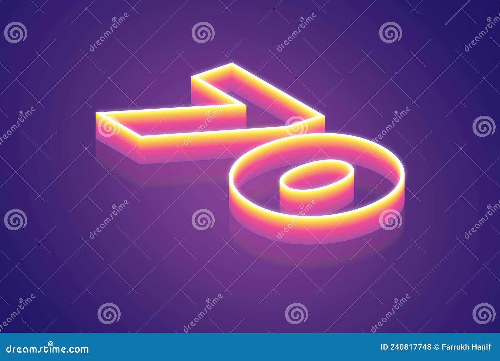 3d Render 70 Number the Best Digital Symbol Illustration Stock ...