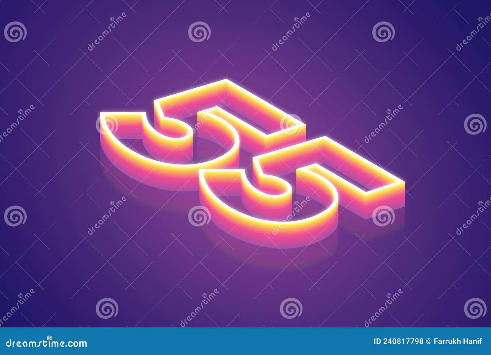 3d Render 55 Number, the Best Digital Symbol Illustration Stock ...