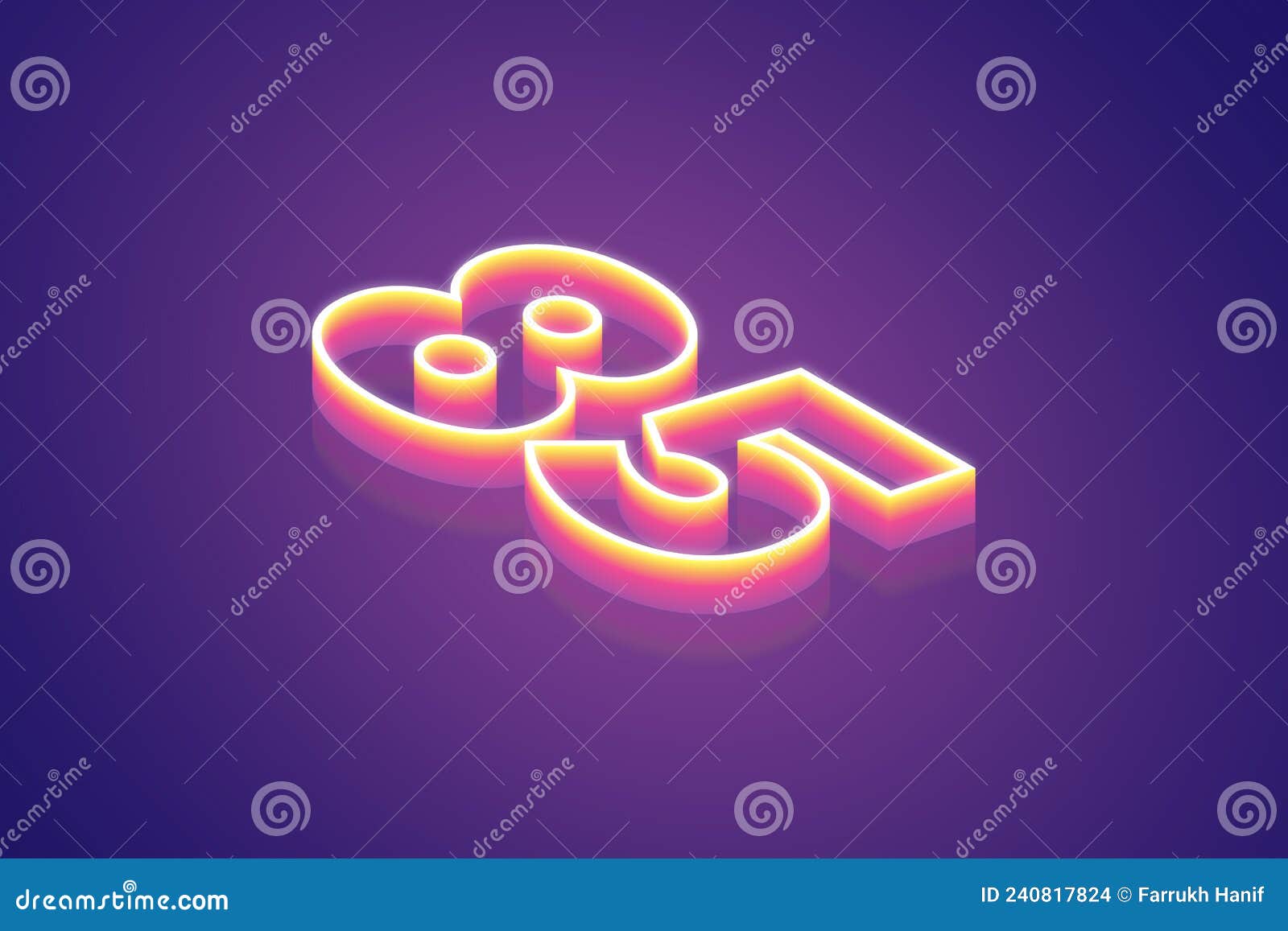 3d Render 85 Number the Best Digital Symbol Illustration Stock ...