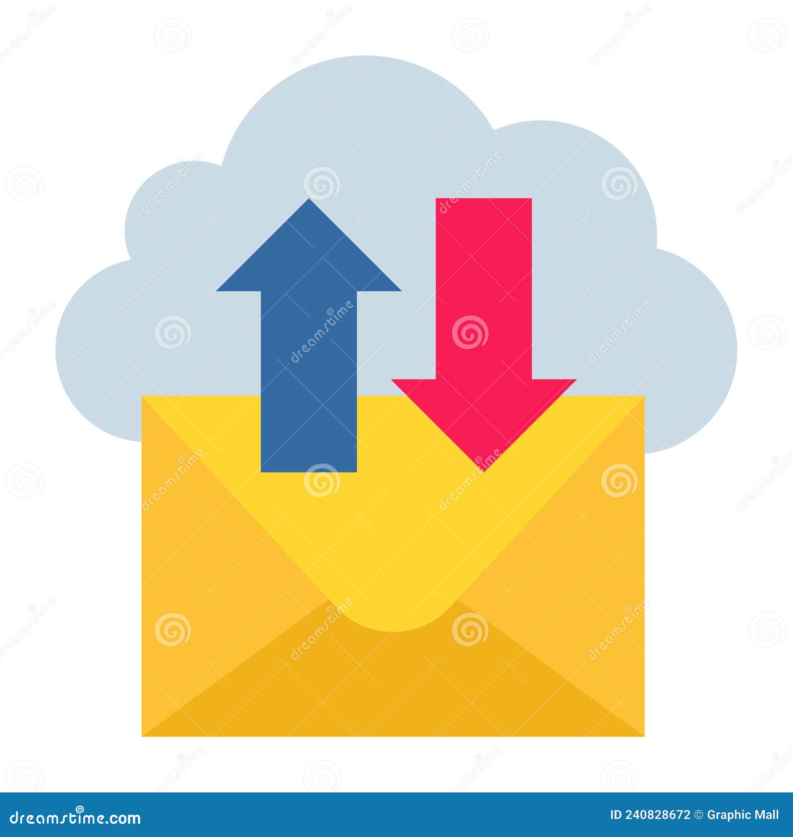Transfer Email - Flat Color Icon. Stock Vector - Illustration of ...