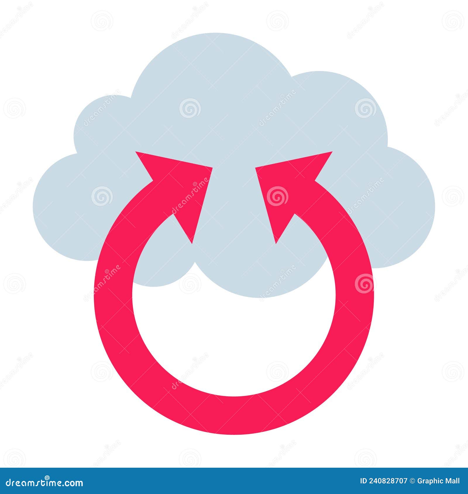 Cloud Update - Flat Color Icon. Stock Vector - Illustration of loading, recover: 240828707