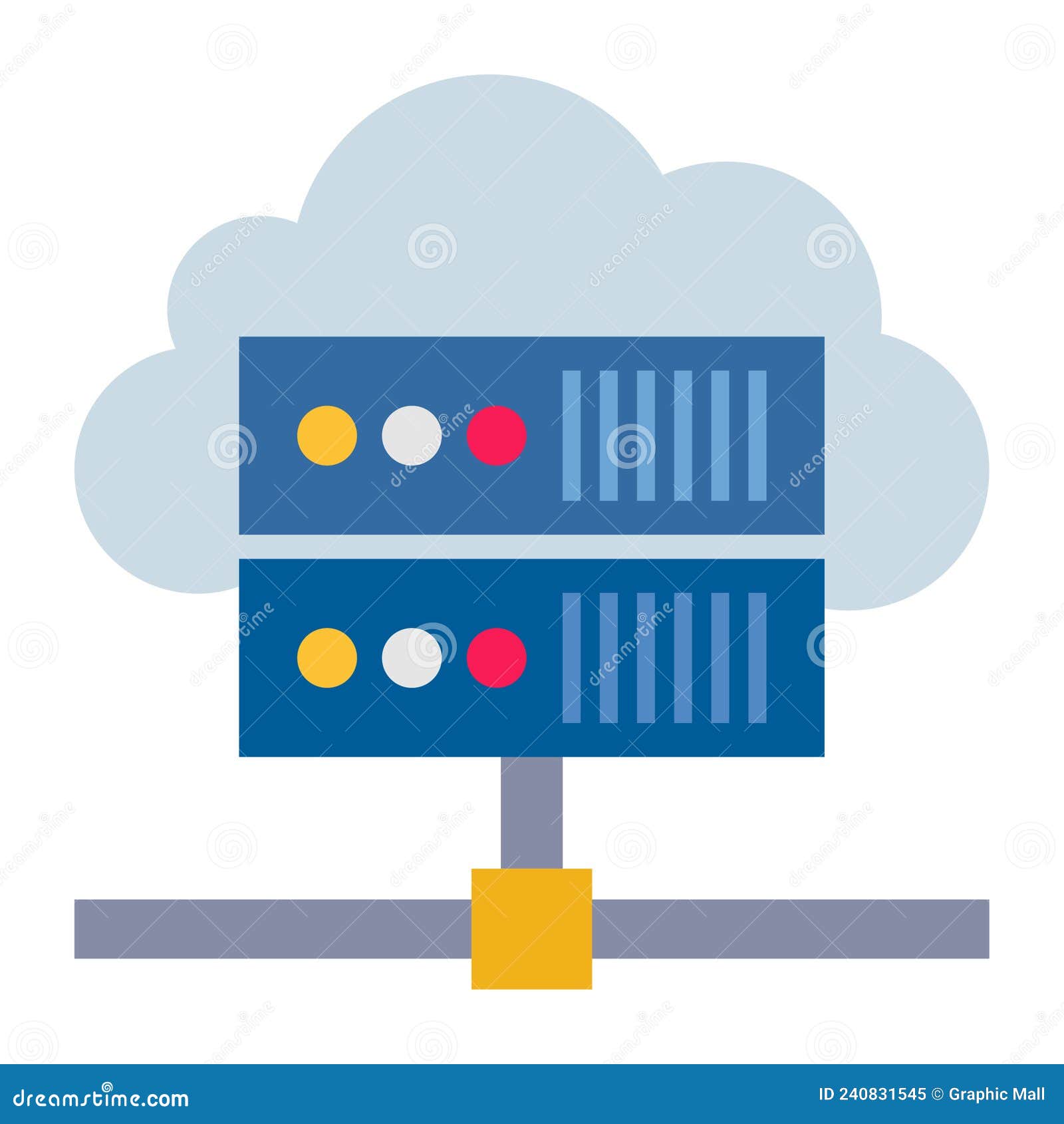 Cloud Server - Flat Color Icon. Stock Vector - Illustration of data, hosting: 240831545