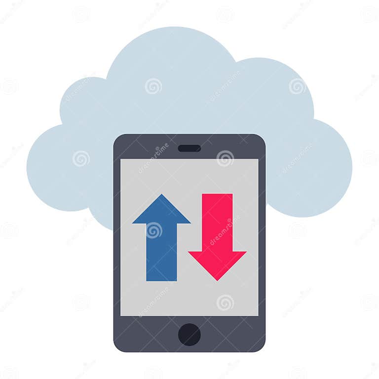 Online Backup - Flat Color Icon. Stock Vector - Illustration of online ...