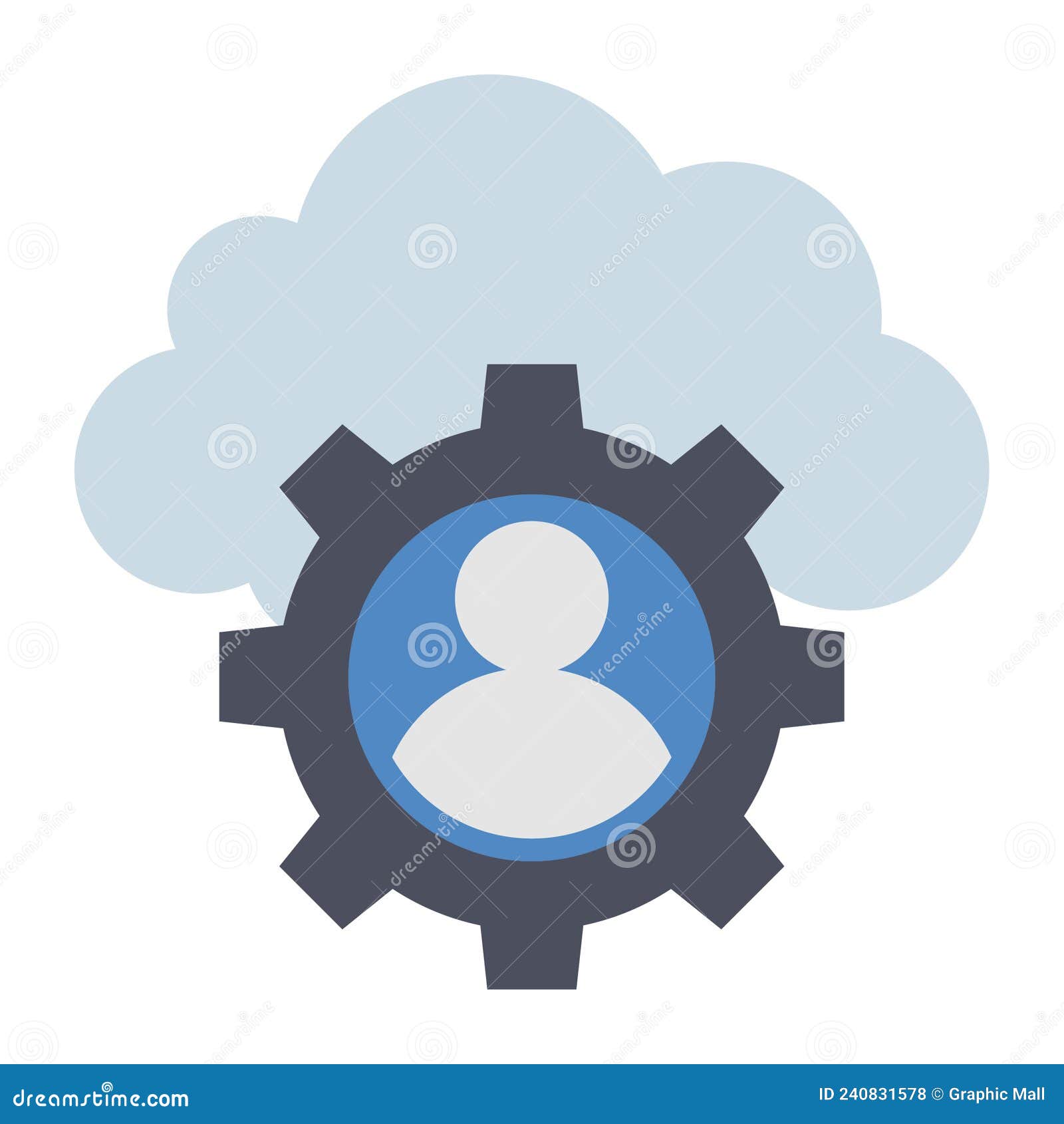 Cloud Account - Flat Color Icon. Stock Vector - Illustration of color ...
