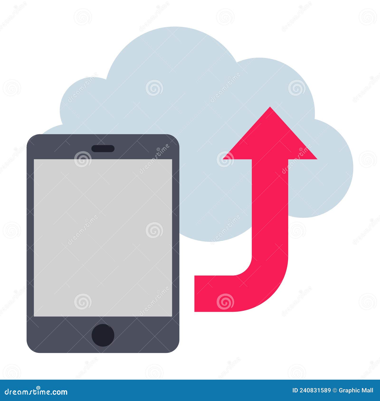 Mobile Backup - Flat Color Icon. Stock Vector - Illustration of color ...