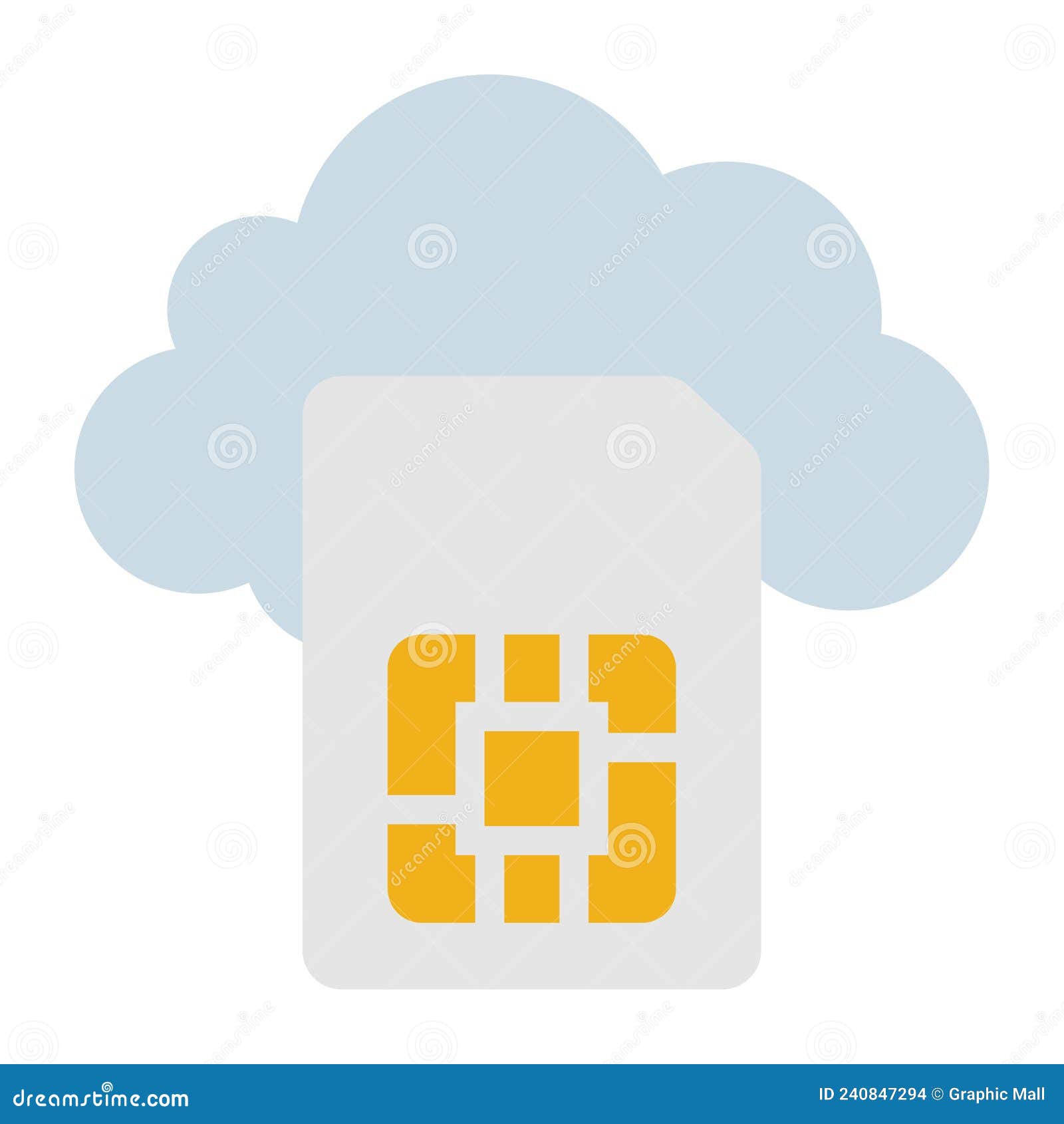 Sim Card - Flat Color Icon. Stock Vector - Illustration of cloud, flat ...