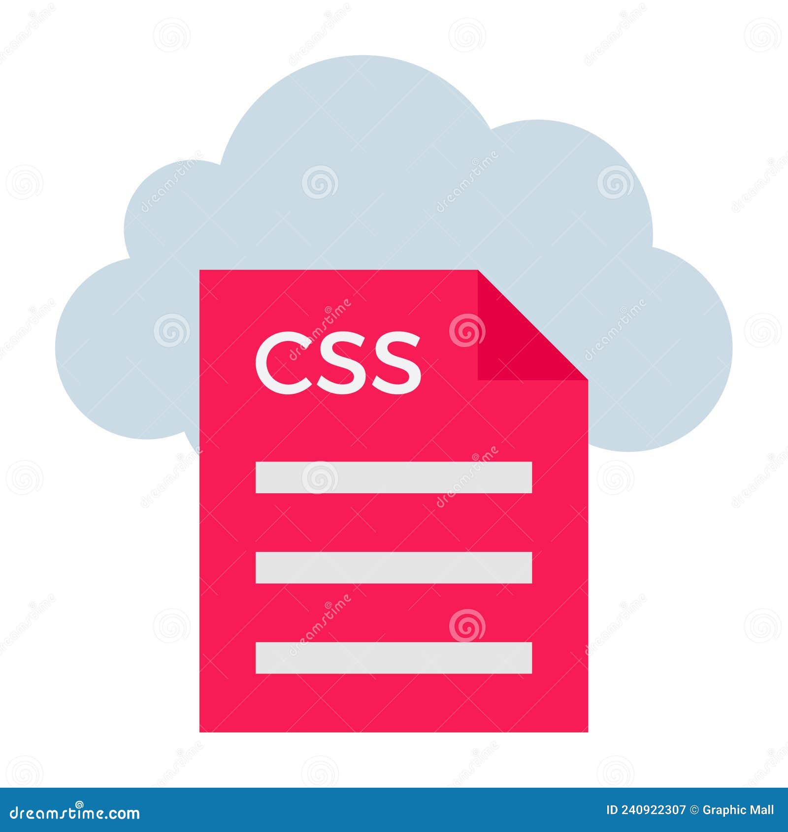 Css File - Flat Color Icon. Stock Vector - Illustration of color, file ...