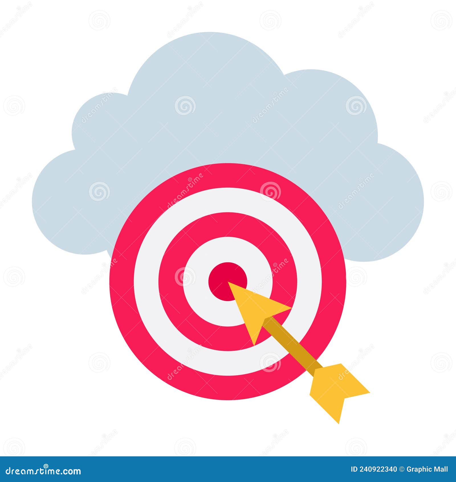 Cloud Target - Flat Color Icon. Stock Vector - Illustration of business ...
