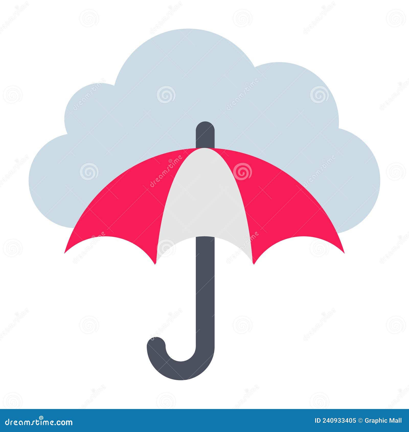 Cloud Insurance - Flat Color Icon. Stock Vector - Illustration of white ...