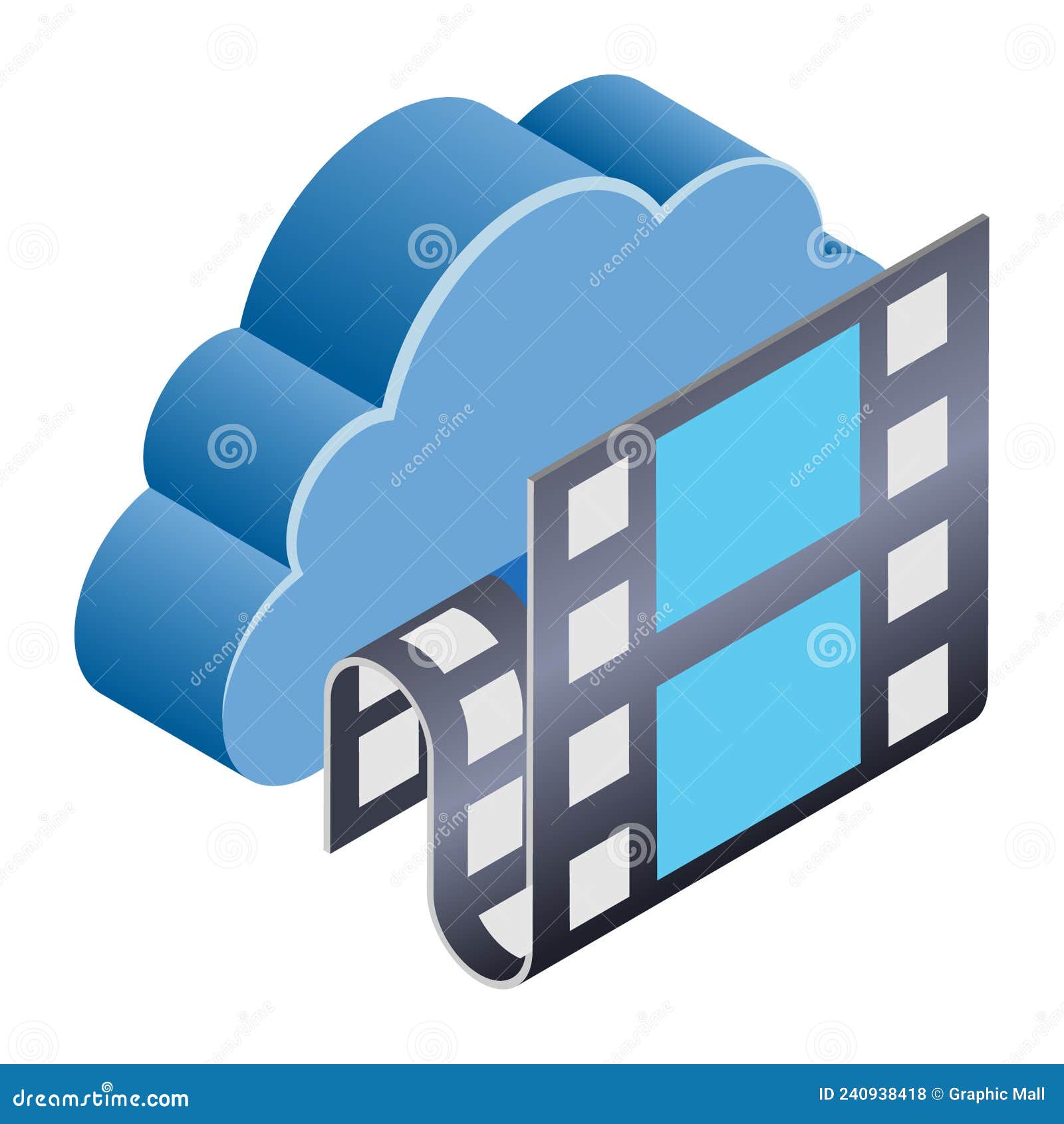 Online Film - Isometric 3d Illustration. Stock Illustration ...