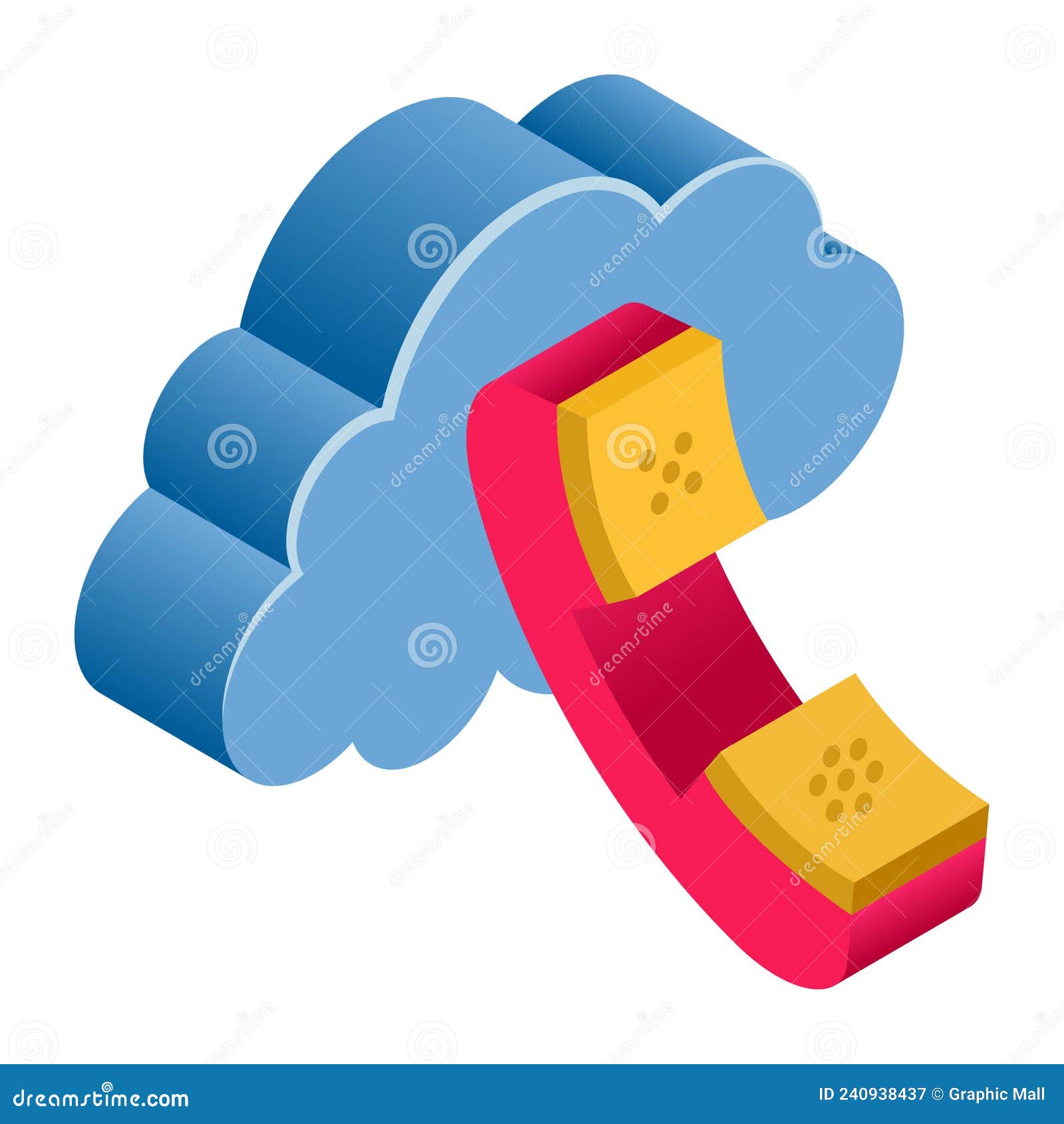 Call - Isometric 3d Illustration. Stock Illustration - Illustration of ...