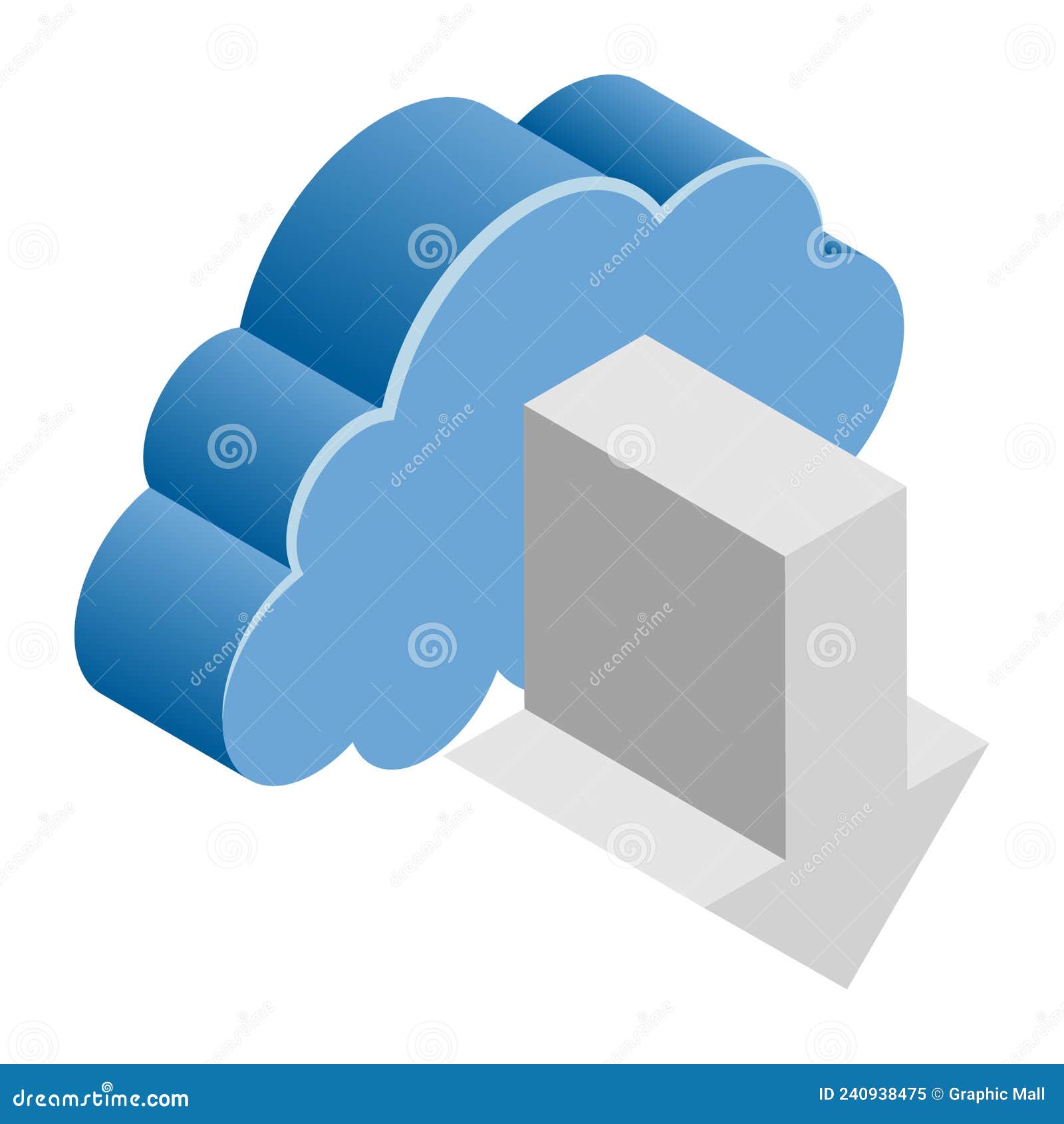 Cloud Download - Isometric 3d Illustration. Stock Illustration ...