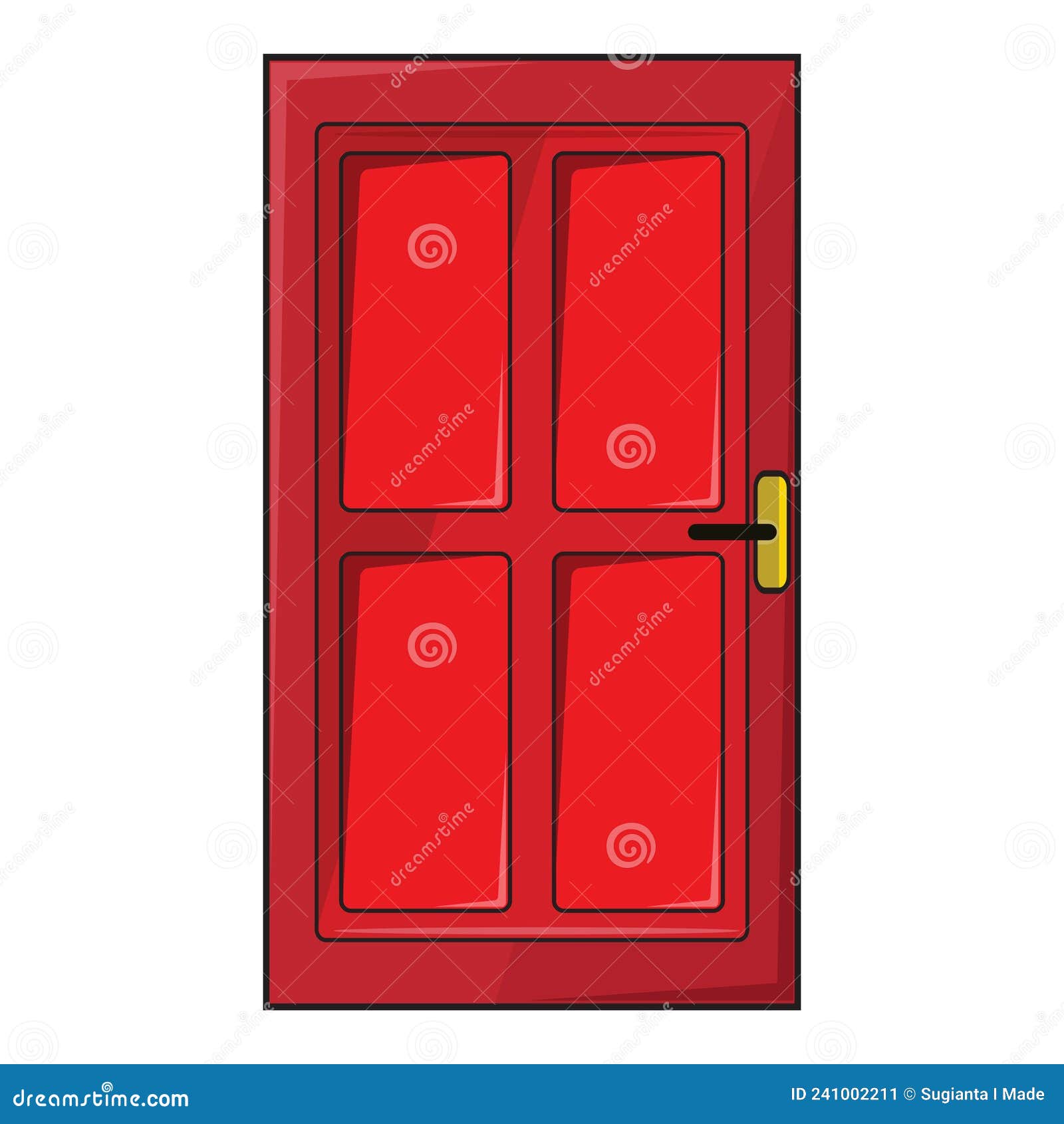 Red door cartoon stock vector. Illustration of house - 241002211