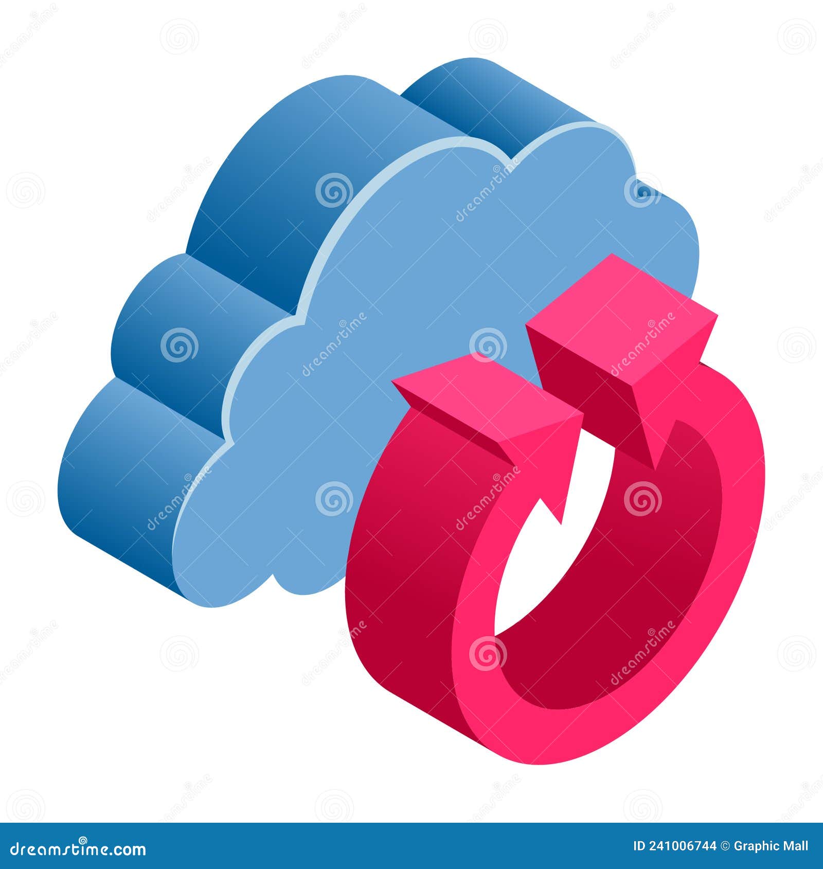 Cloud Update - Isometric 3d Illustration. Stock Illustration ...