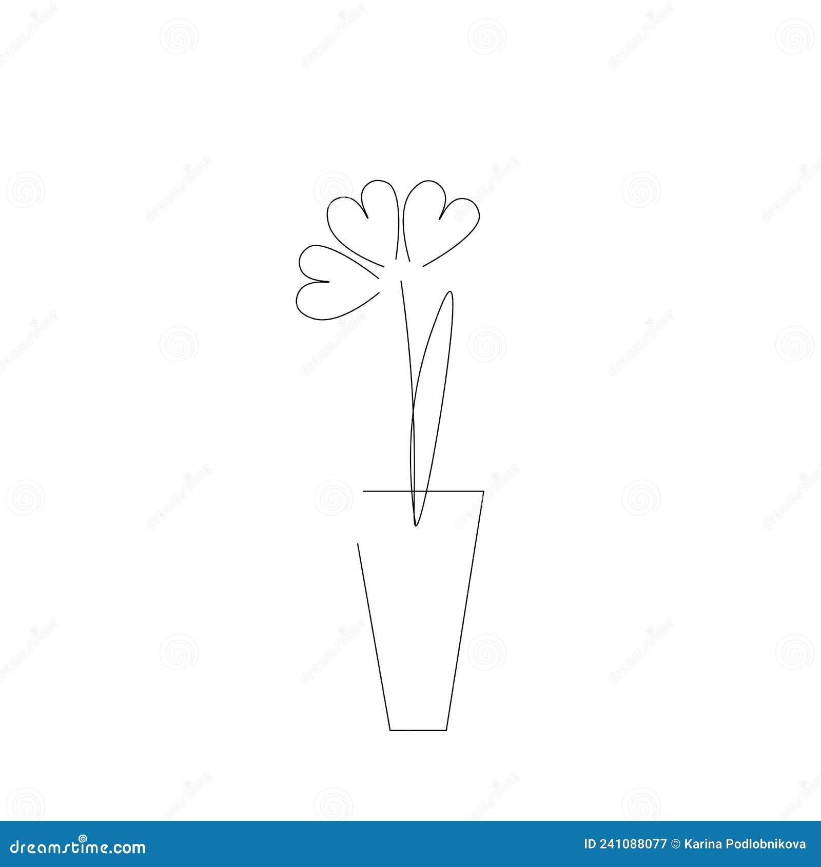 Heart Love Plant Line Drawing, Vector Illustration Stock Vector ...