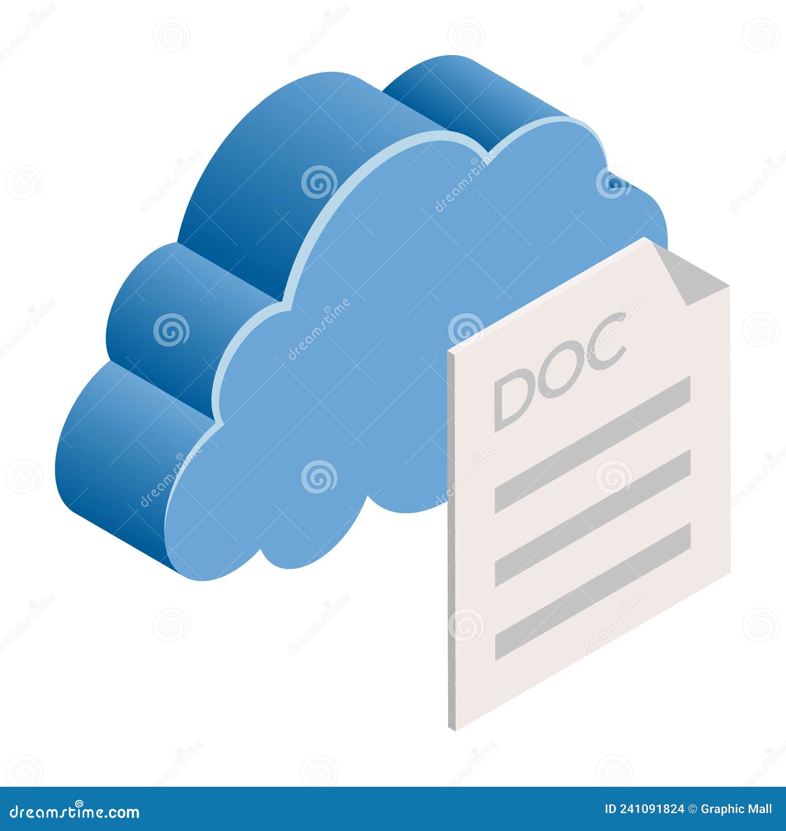Cloud Document - Isometric 3d Illustration. Stock Illustration ...