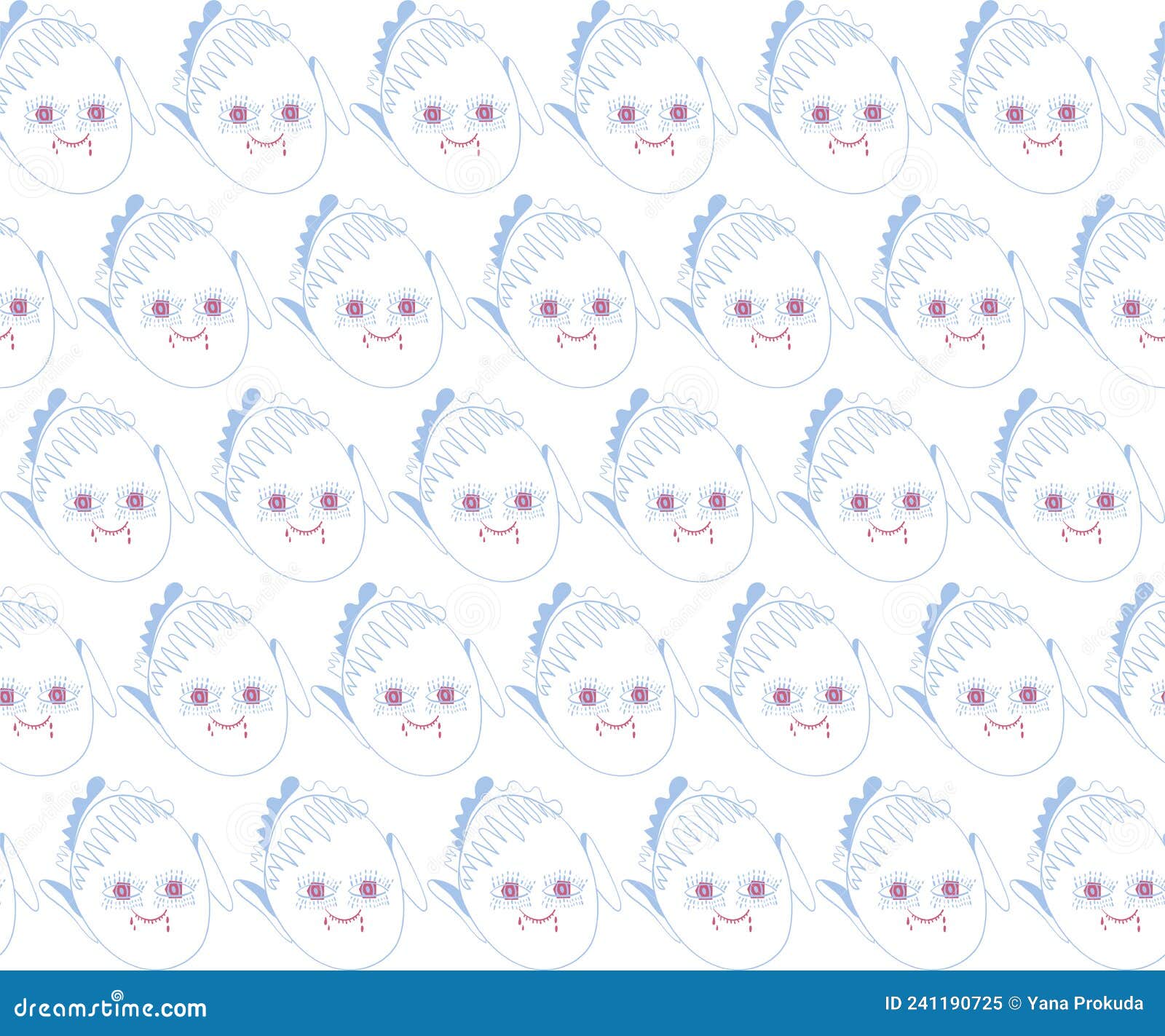 Cute Abstract Repeat Faces. Seamless Pattern Stock Vector ...
